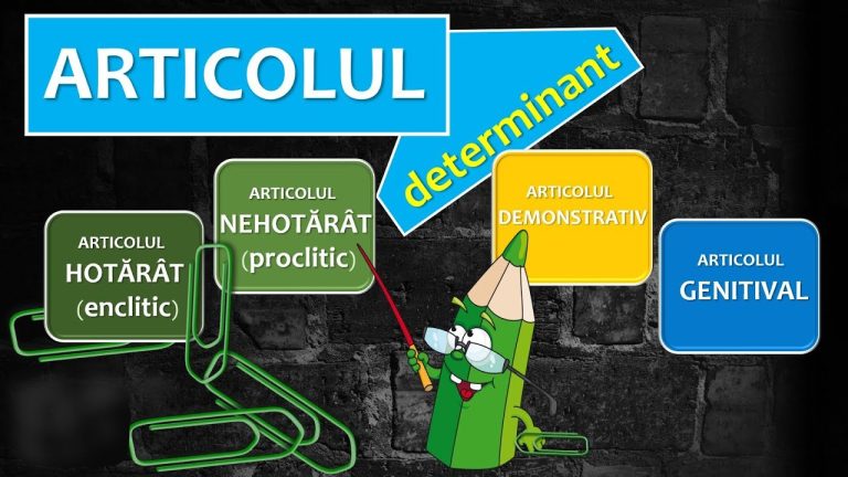 Articolul. Clasificarea articolului. Categoriile gramaticale – CEDRA